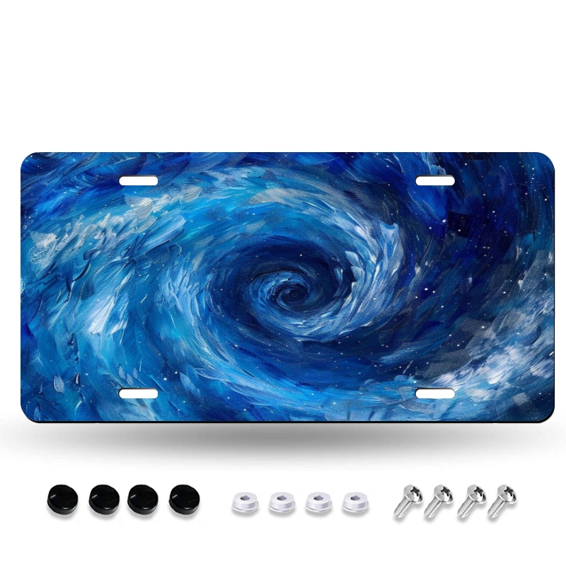 Novelty Decorative License Plate – A Striking Oil Painting of a Blue ...