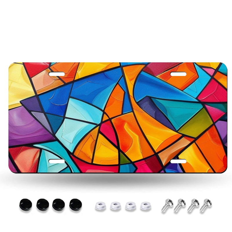 Novelty Decorative License Plate – Abstract Painting with Colorful ...