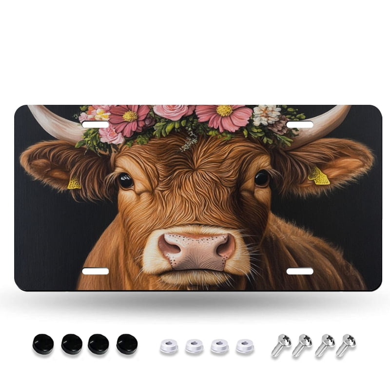 Novelty Decorative License Plate – The Adorable Allure of a Cow in a ...