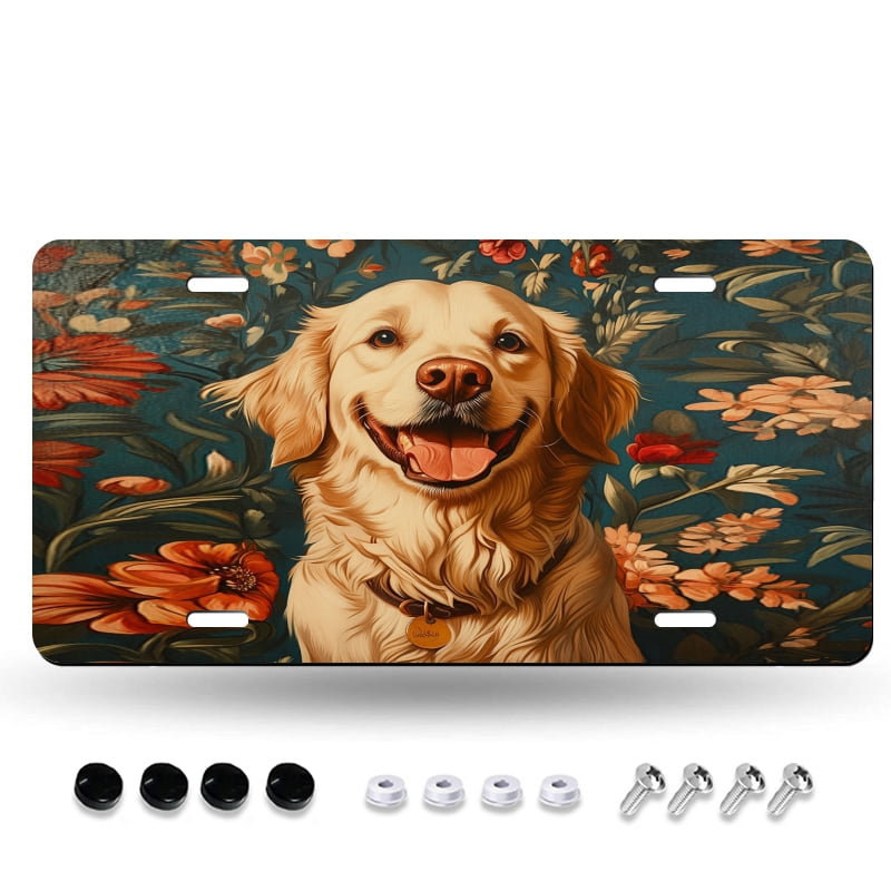 Novelty Decorative License Plate – The Adorable Allure of a Golden in a ...