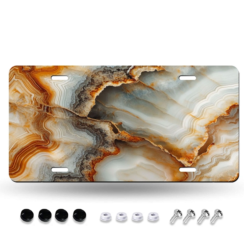 Novelty Decorative License Plate – Agate - based Textured Surface ...