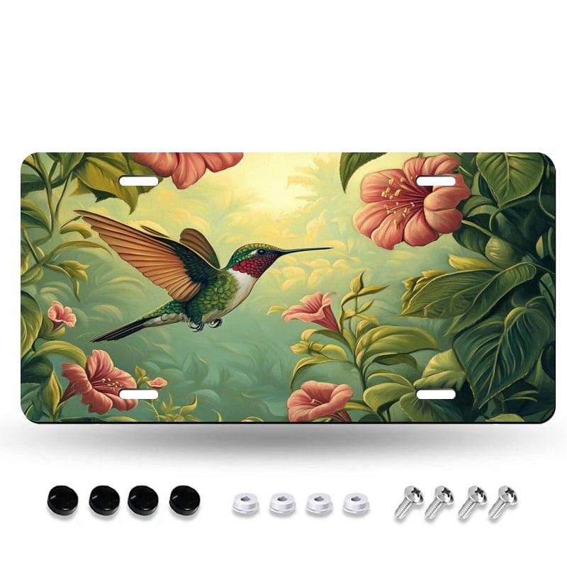 Novelty Decorative License Plate – Beautiful Portrait of Hummingbird ...