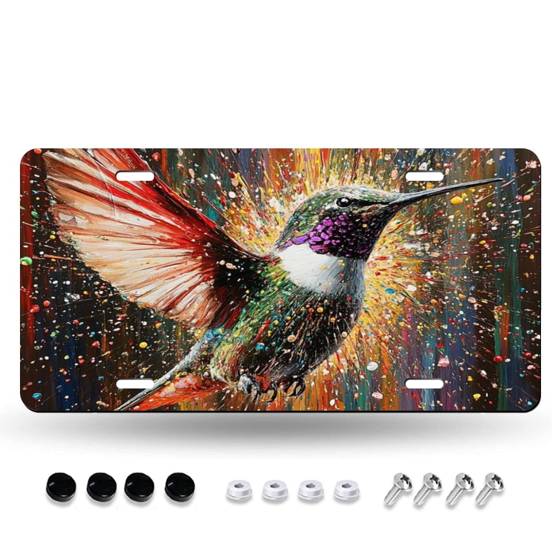 Novelty Decorative License Plate – Dynamic Oil Painting of a Flying ...