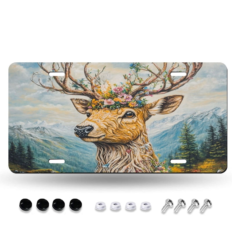 Novelty Decorative License Plate – The Enchanting Allure of a Deer in a ...