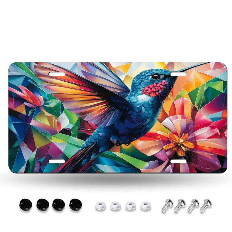 Novelty Decorative License Plate – Hummingbird in Flight Amongst ...
