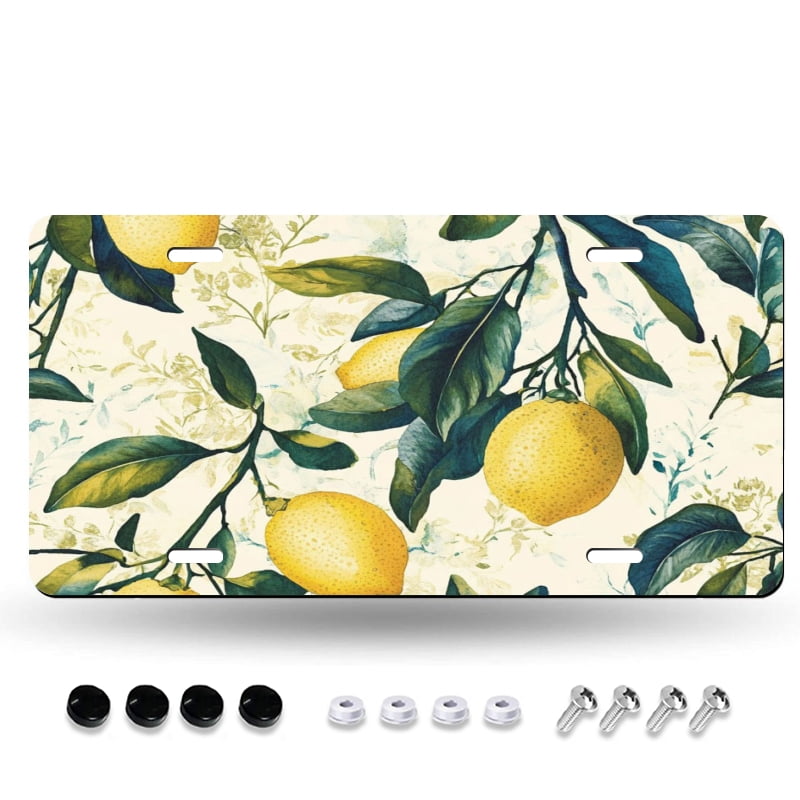 Novelty Decorative License Plate – Lemons Hanging from Branches in ...