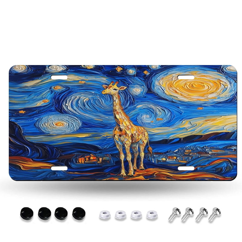 Novelty Decorative License Plate – The Magical Allure of a Giraffe in a ...