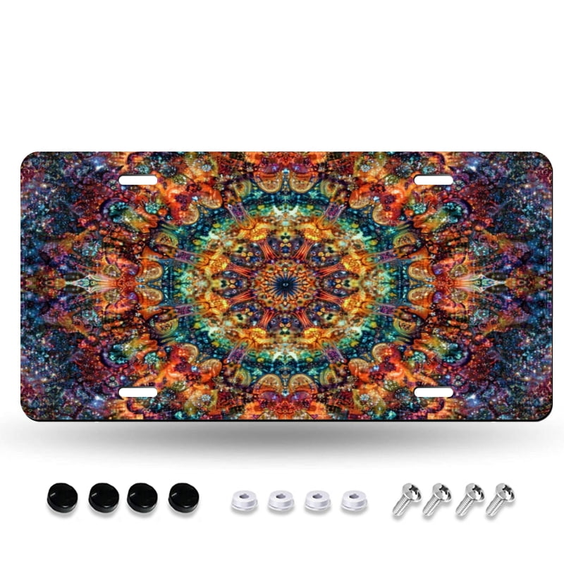 Novelty Decorative License Plate – Mandala Art A Symphony of Multihued ...