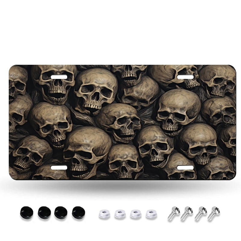 Novelty Decorative License Plate – Pattern of Multiple Human Skulls ...