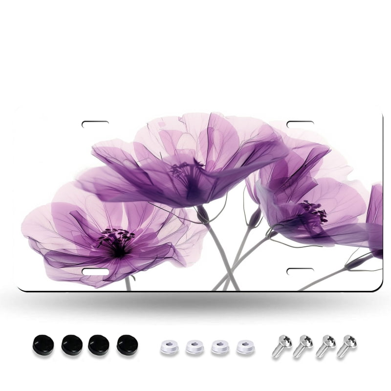 Novelty Decorative License Plate – Purple Floral Beauty in a ...