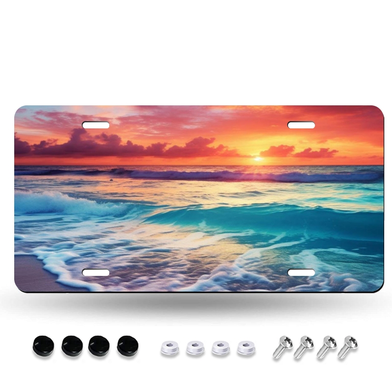 Novelty Decorative License Plate – Spectacular Sunset over the Ocean ...