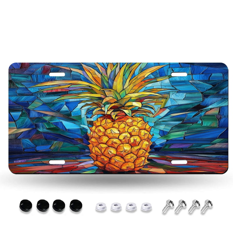 Novelty Decorative License Plate – Stained - glass Style Painting of a ...