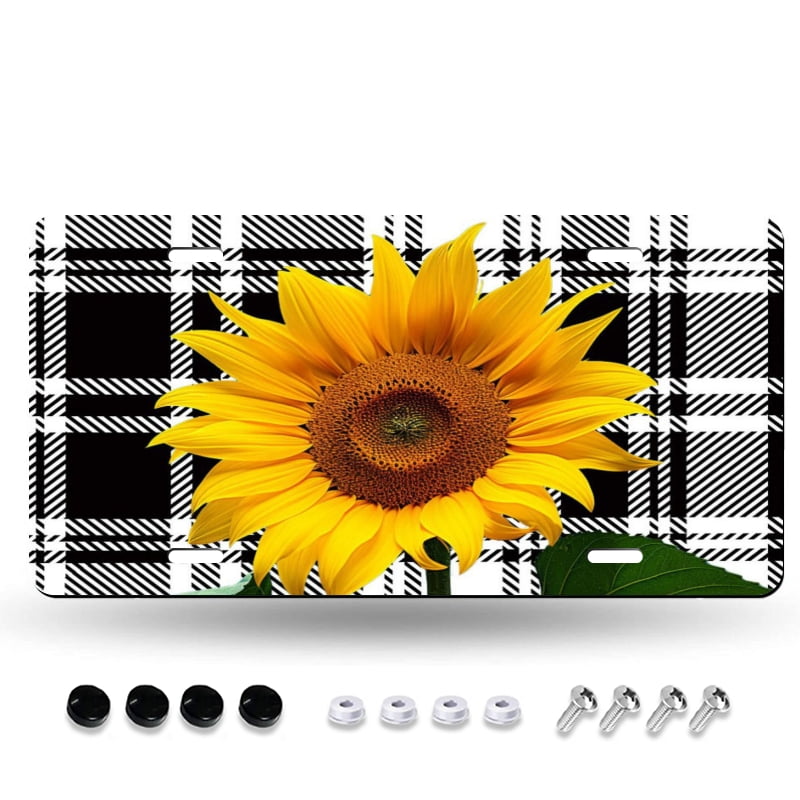 Novelty Decorative License Plate – Sunflower against a Black - and ...