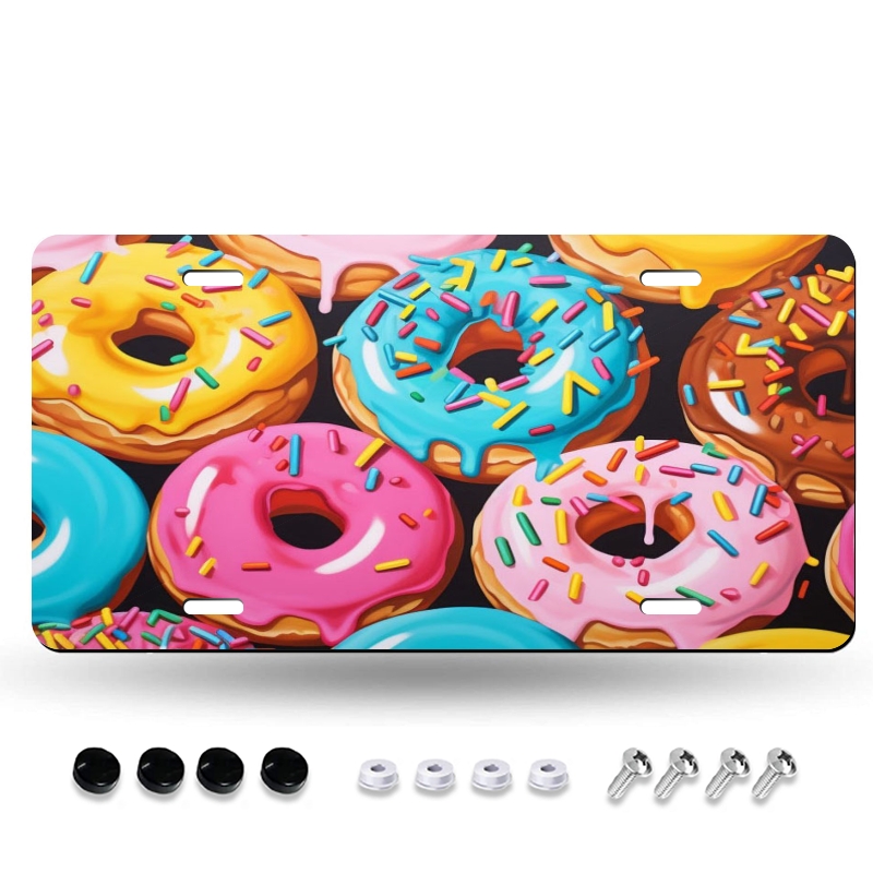 Novelty Decorative License Plate – Tempting Appeal of Donut Array ...
