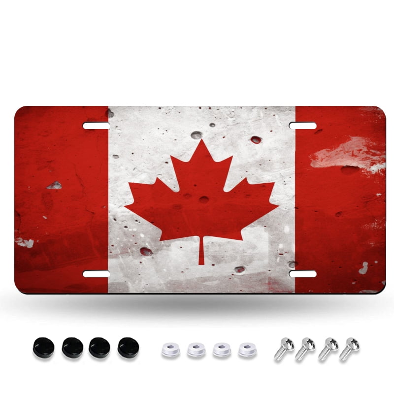 Novelty Decorative License Plate – Textured Canadian Flag with Holes ...