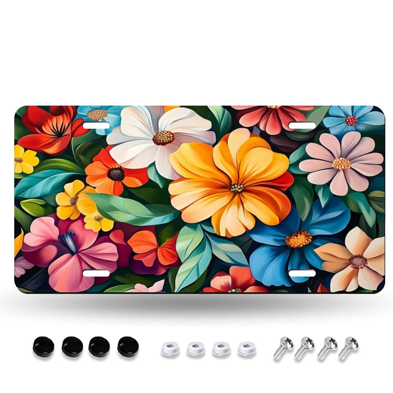 Novelty Decorative License Plate – The Allure of a Diverse Flower ...
