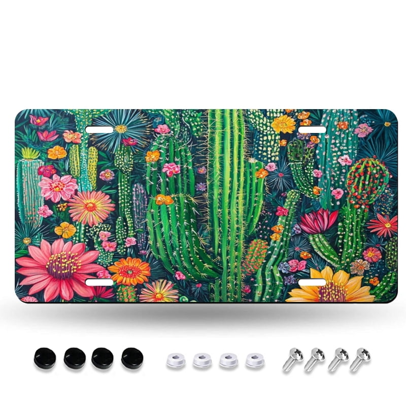Novelty Decorative License Plate – The Lively Allure of a Cactus ...