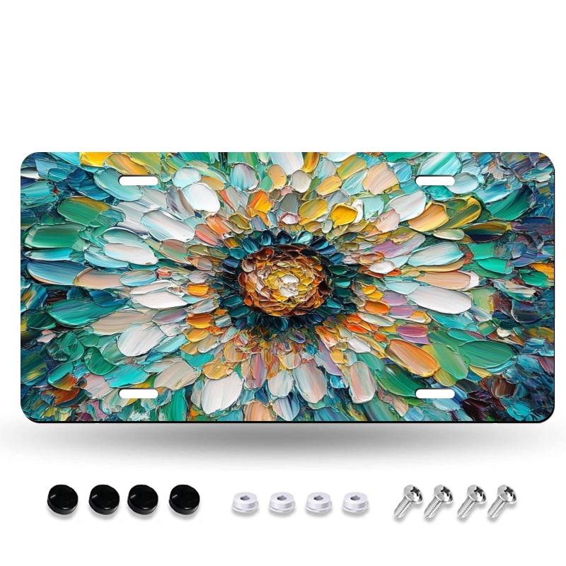 Novelty Decorative License Plate – The Lush Allure of a Multihued Bloom ...