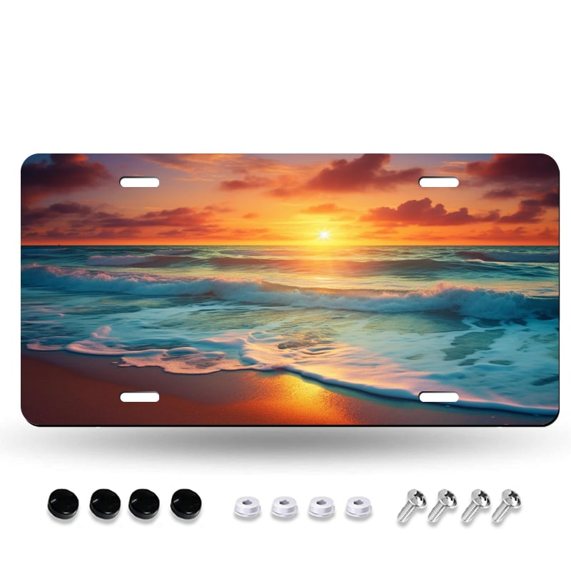 Novelty Decorative License Plate – Tropical Beach multicolor, Aluminum ...