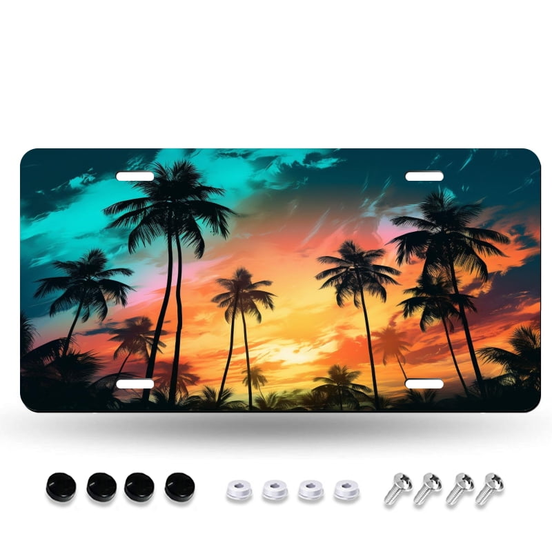 Novelty Decorative License Plate – Tropical Monstera Leaf Pattern ...