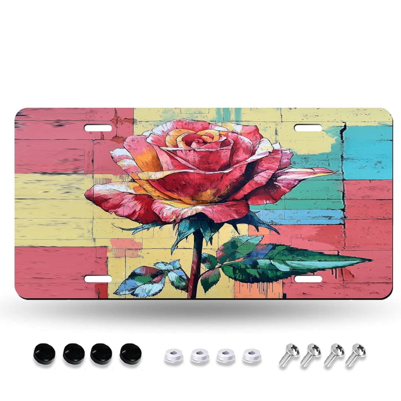 Novelty Decorative License Plate – ose against a Color - block ...