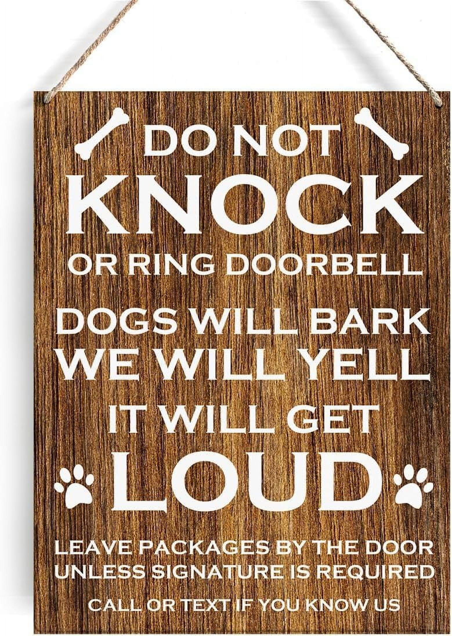 Novelty Dog Lovers Signs Wall Decor Rustic Do Not Knock or Ring ...