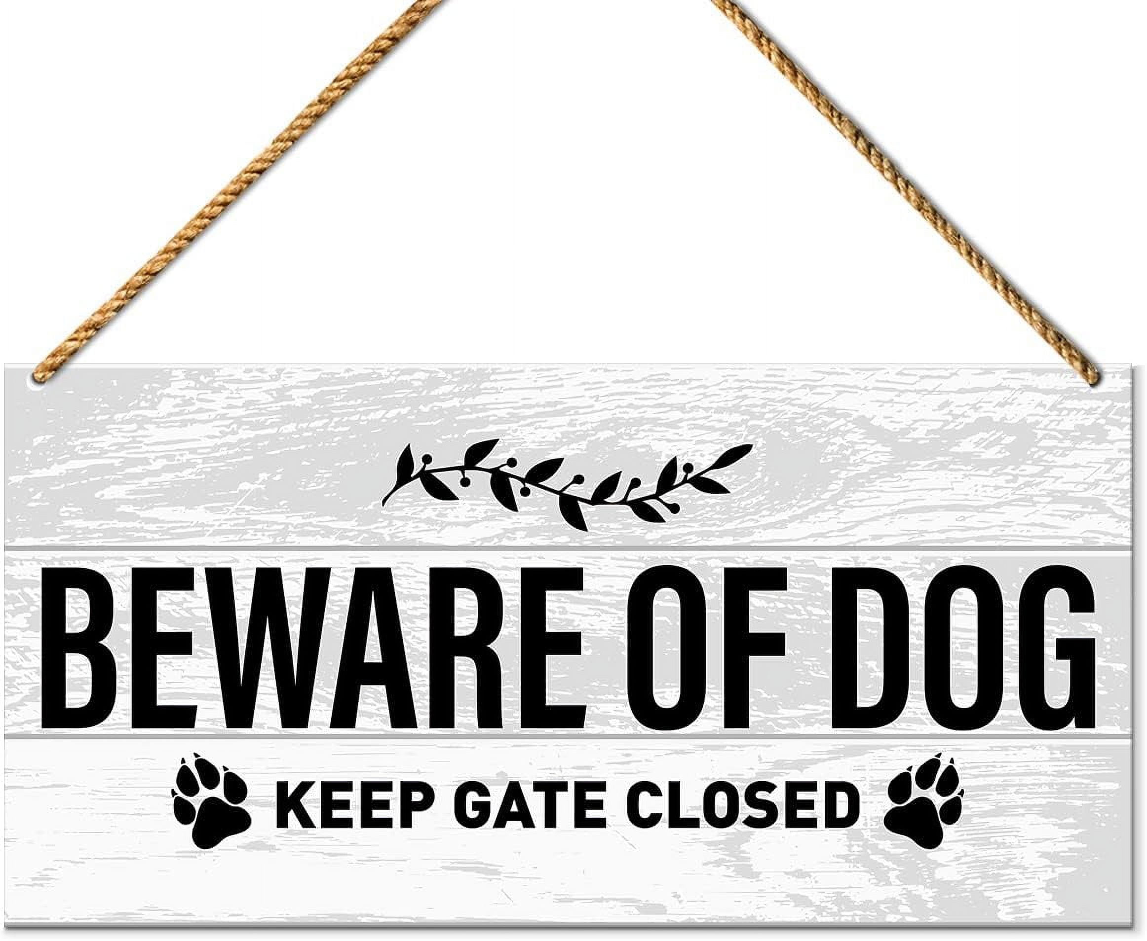 Novelty Dog Sign, Keep Gate Closed, Beware of Dog Warning Sign for Home ...