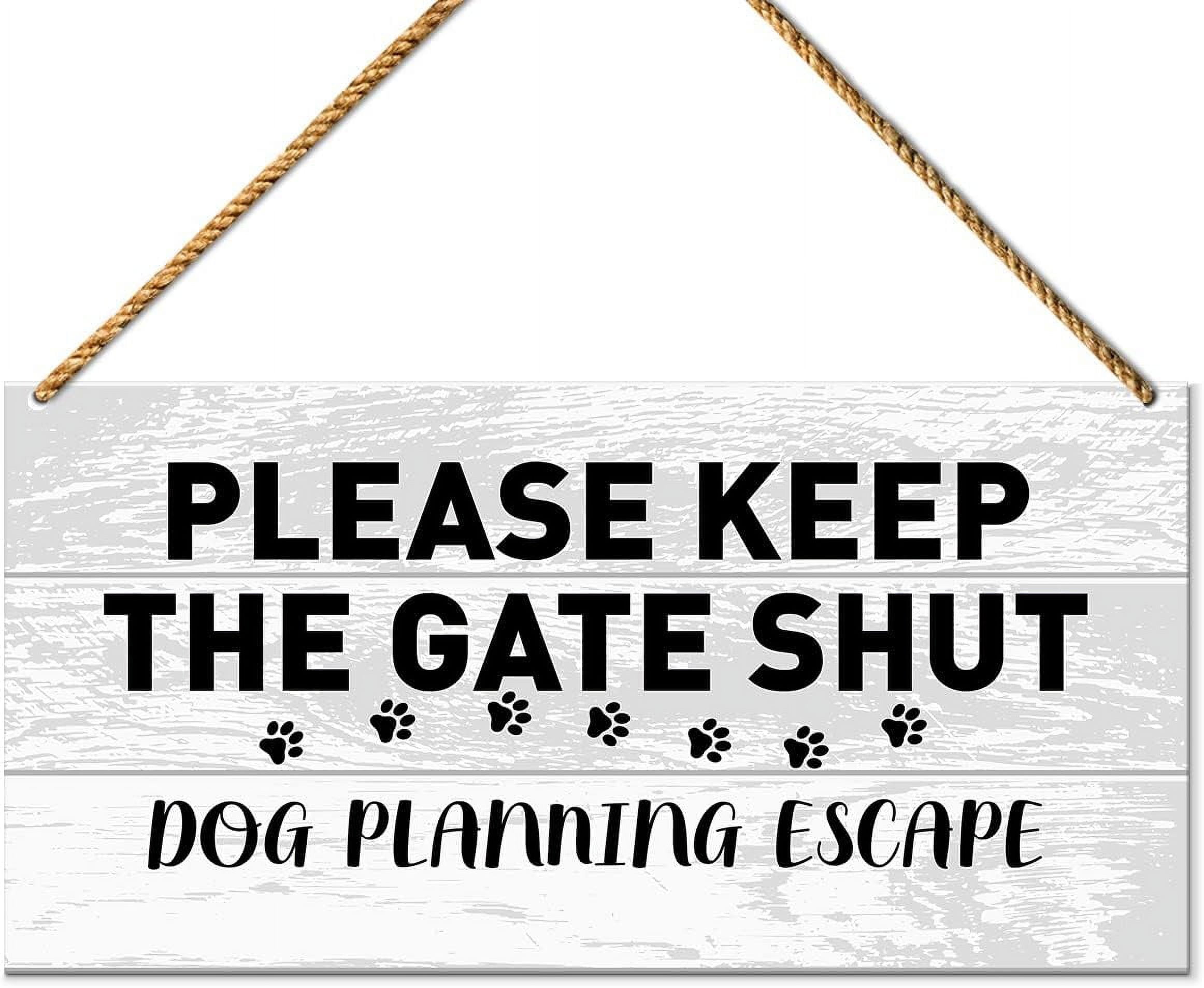 Novelty Dog Sign, Dog Planning Escape, Beware of Dog Warning Sign for ...