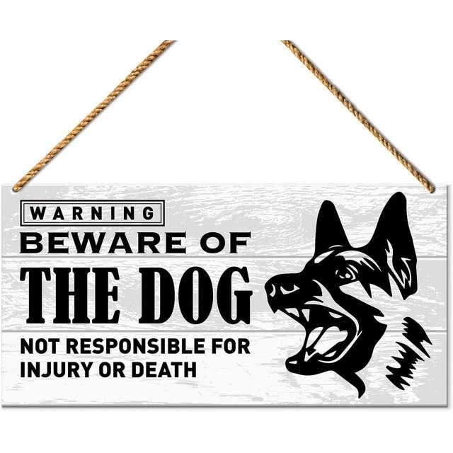 Novelty Dog Warning Sign, Not Responsible for Injury or Death, Beware ...