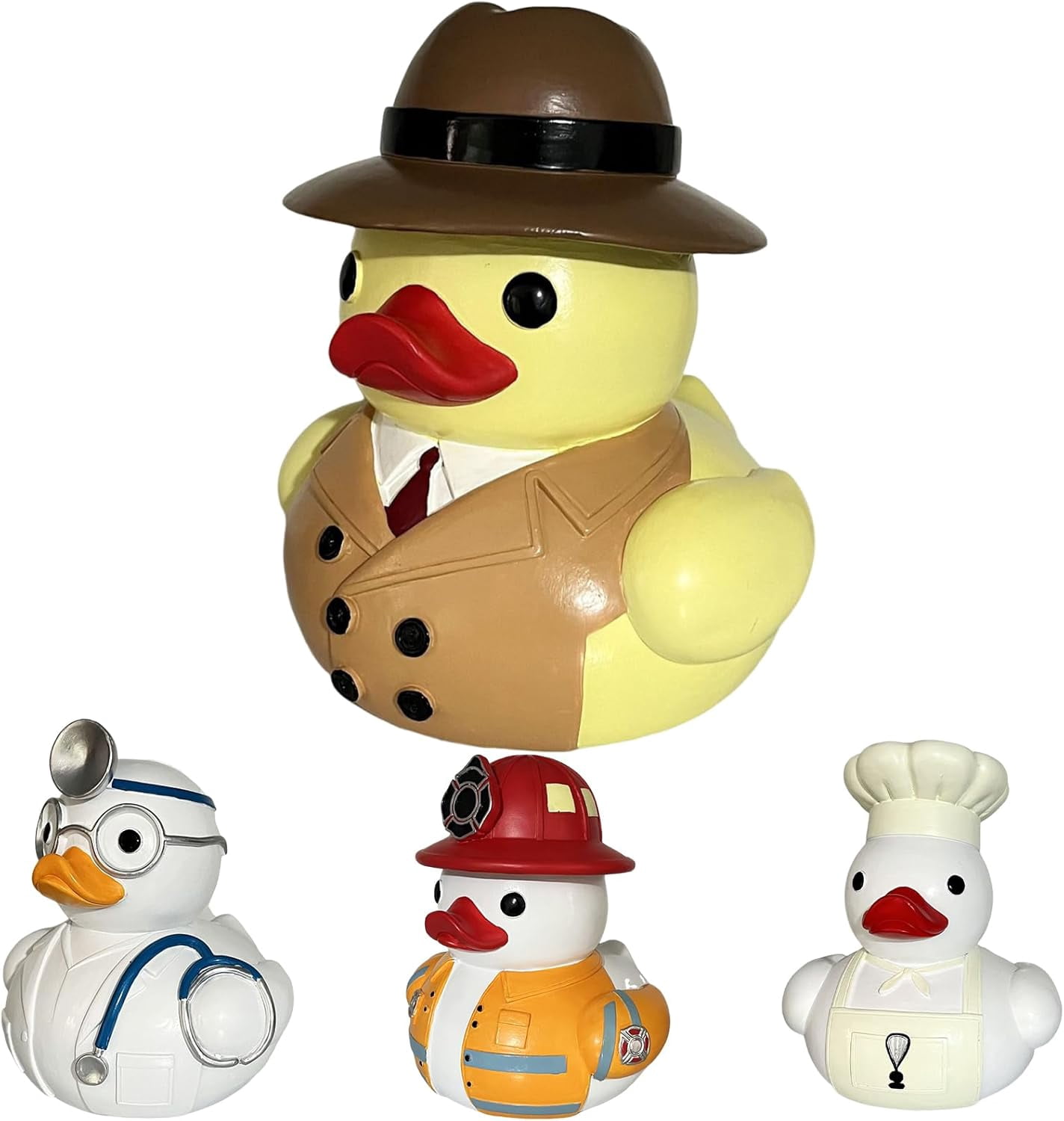 Novelty Duck Sculptures Creative Detective Doctor Chef Fire Fighting ...