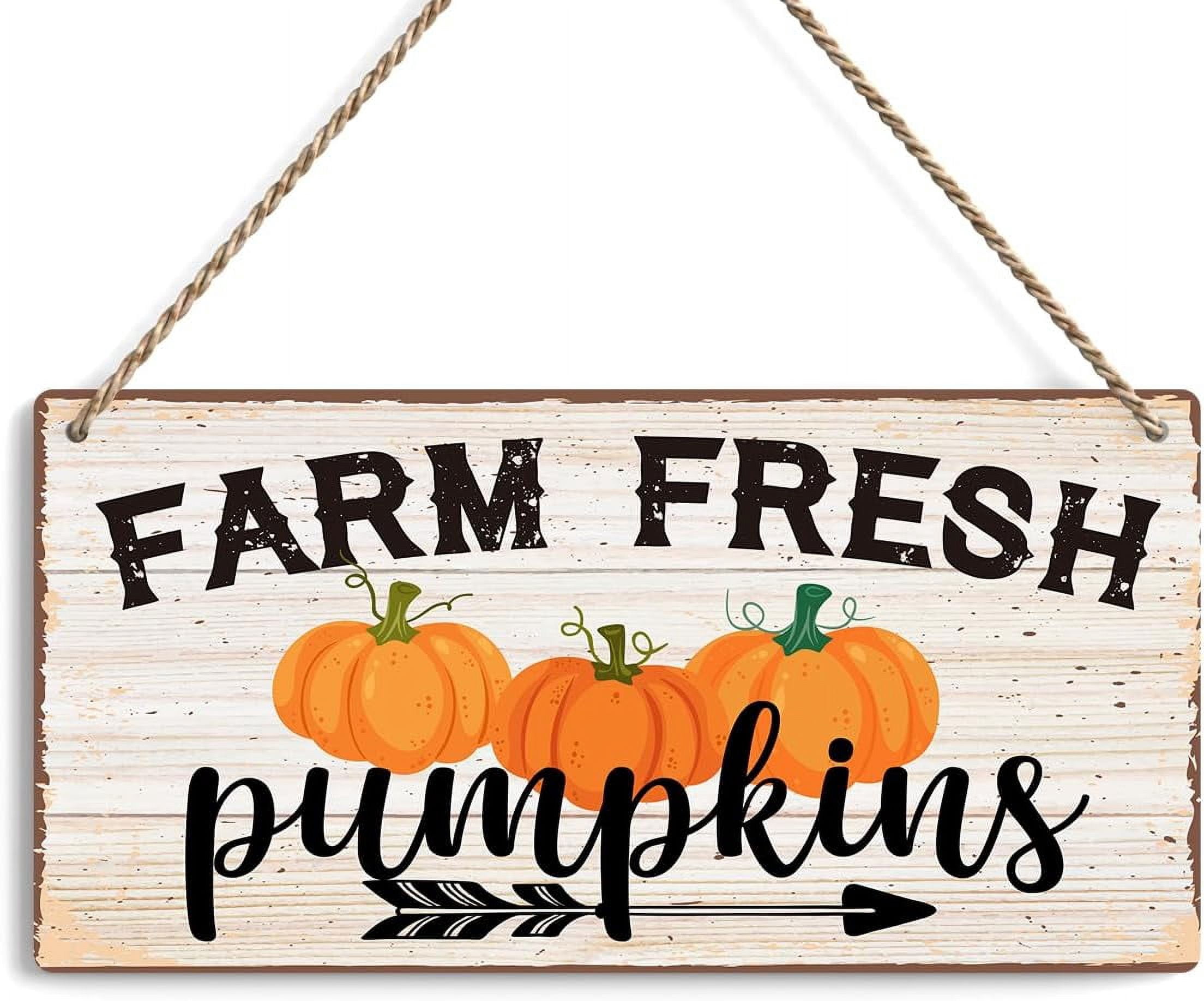 Novelty Farm Fresh Pumpkins Autumn Wooden Signs Decoration Fall Rustic ...