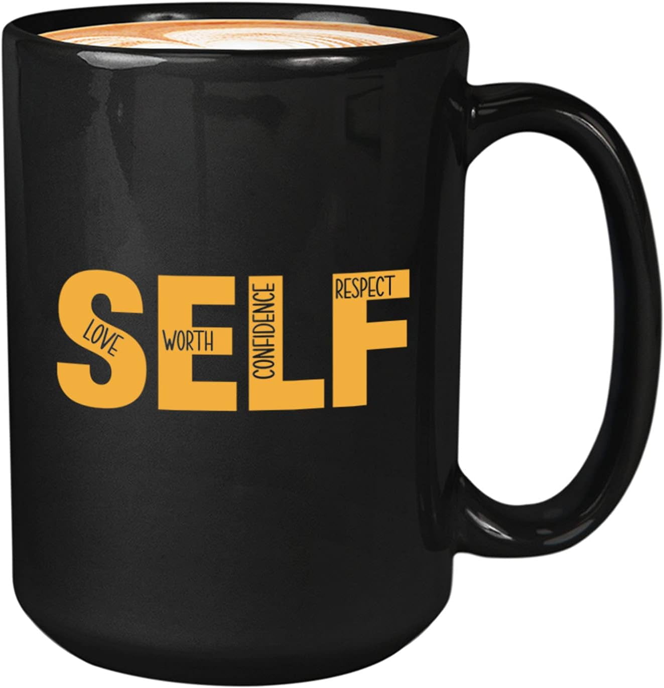 Novelty Feminism Coffee Mug - SELF Love Respect Worth Confidence ...