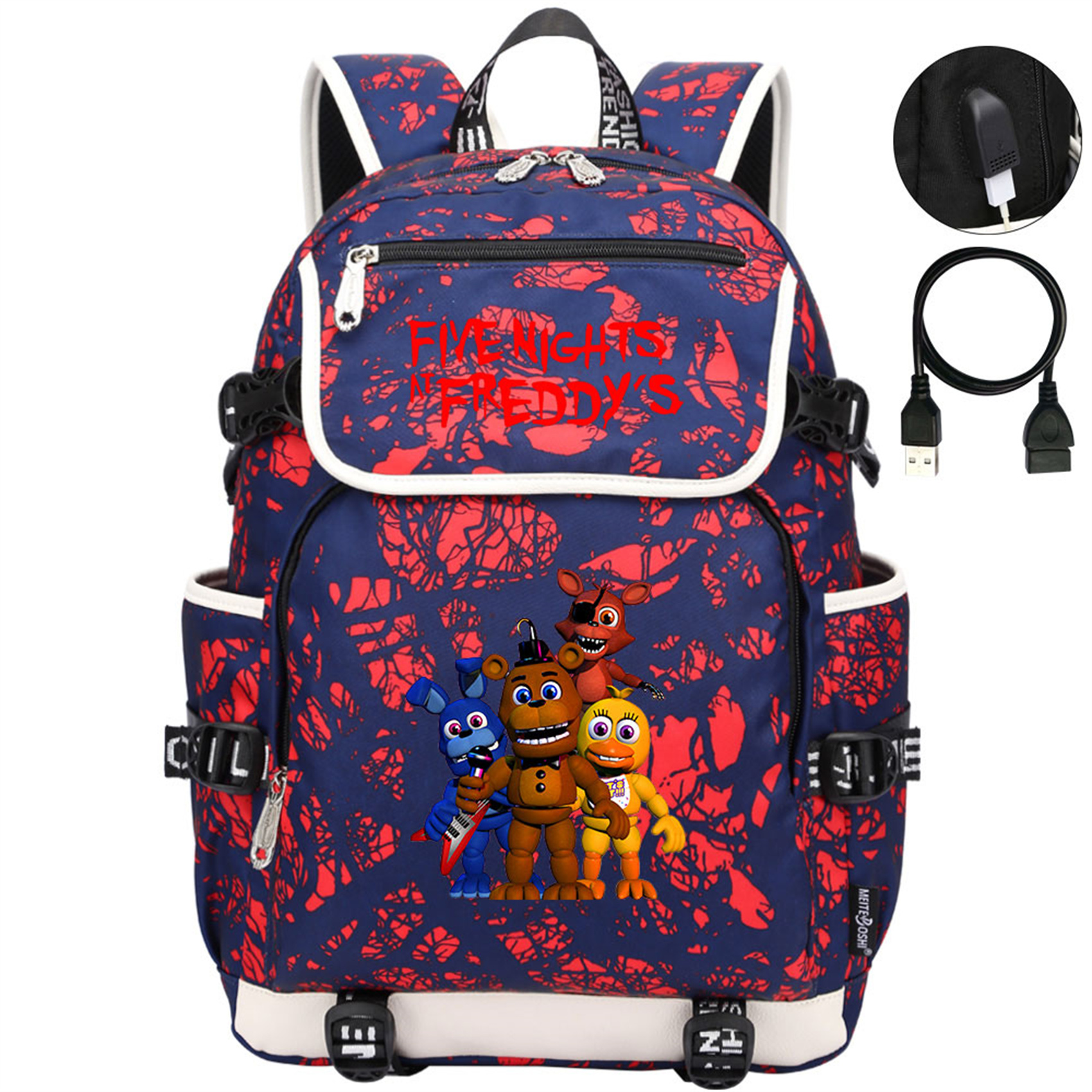 Novelty Five Nights at Freddy's Backpack Teens Durable USB Knapsack ...