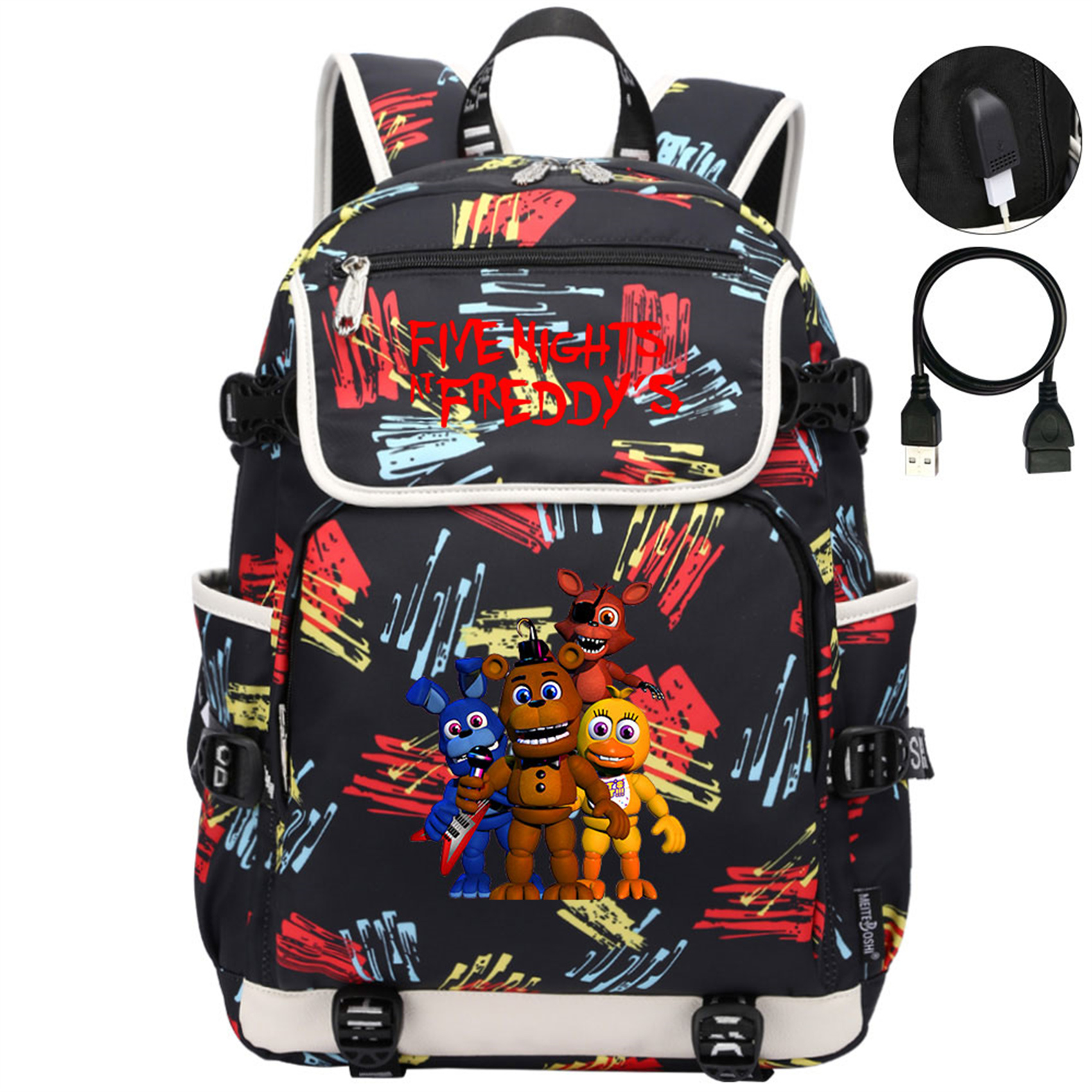 Novelty Five Nights at Freddy's Backpack Teens Durable USB Knapsack ...