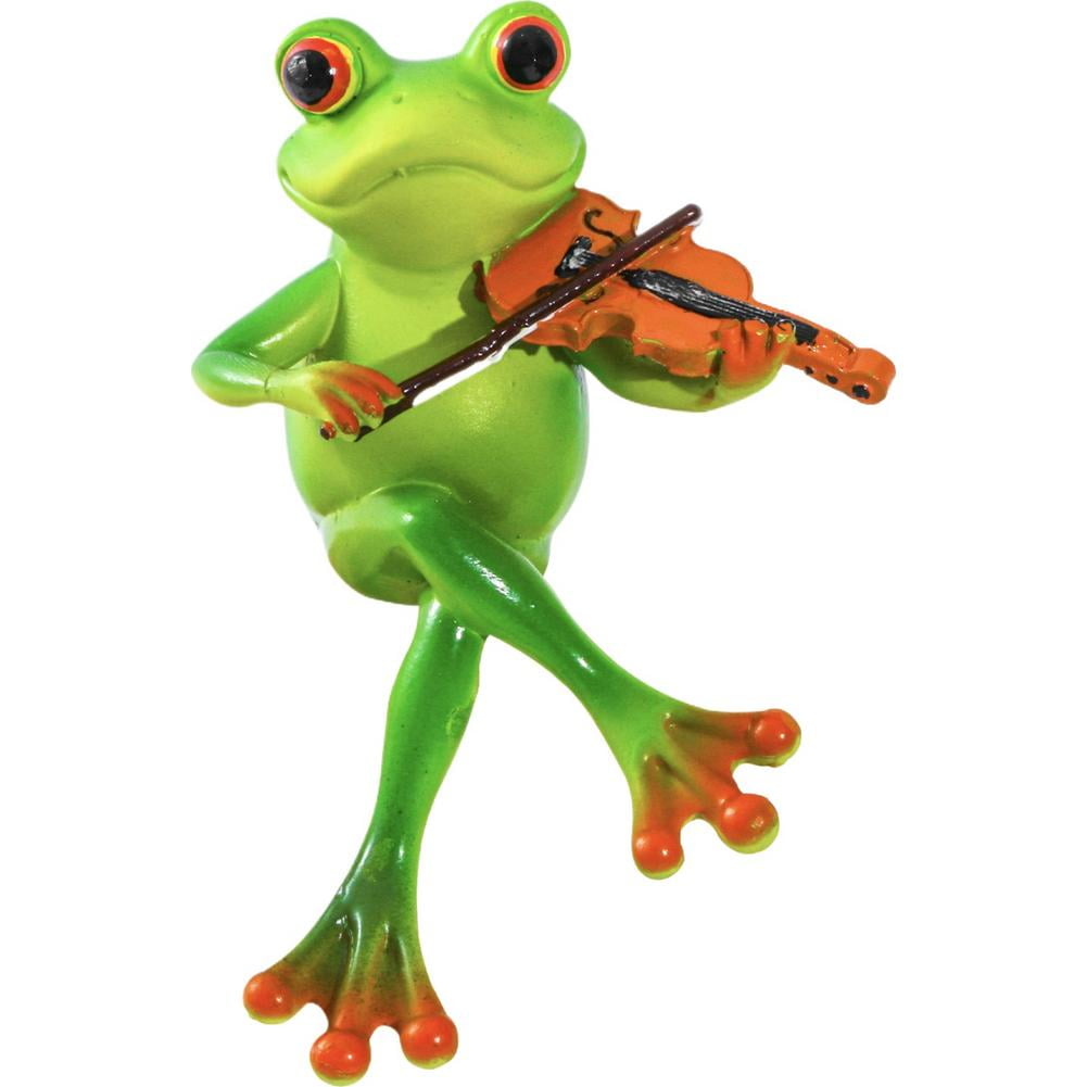 Novelty Frog Figurine Room Decor Unique For Lovers Funny Frog Playing ...