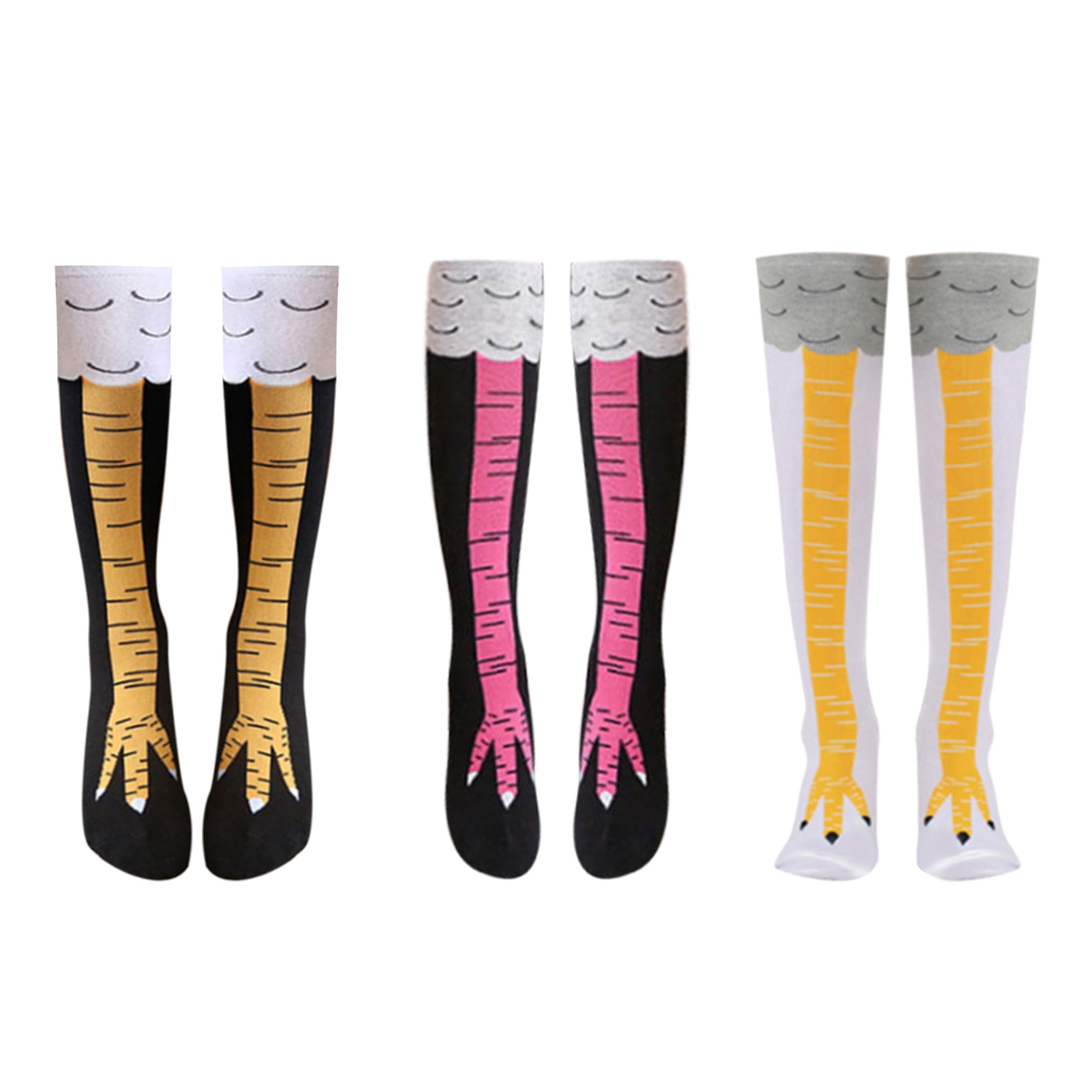 Novelty Funny Crazy Socks Chicken Leg Socks Womens Mens Knee-High ...