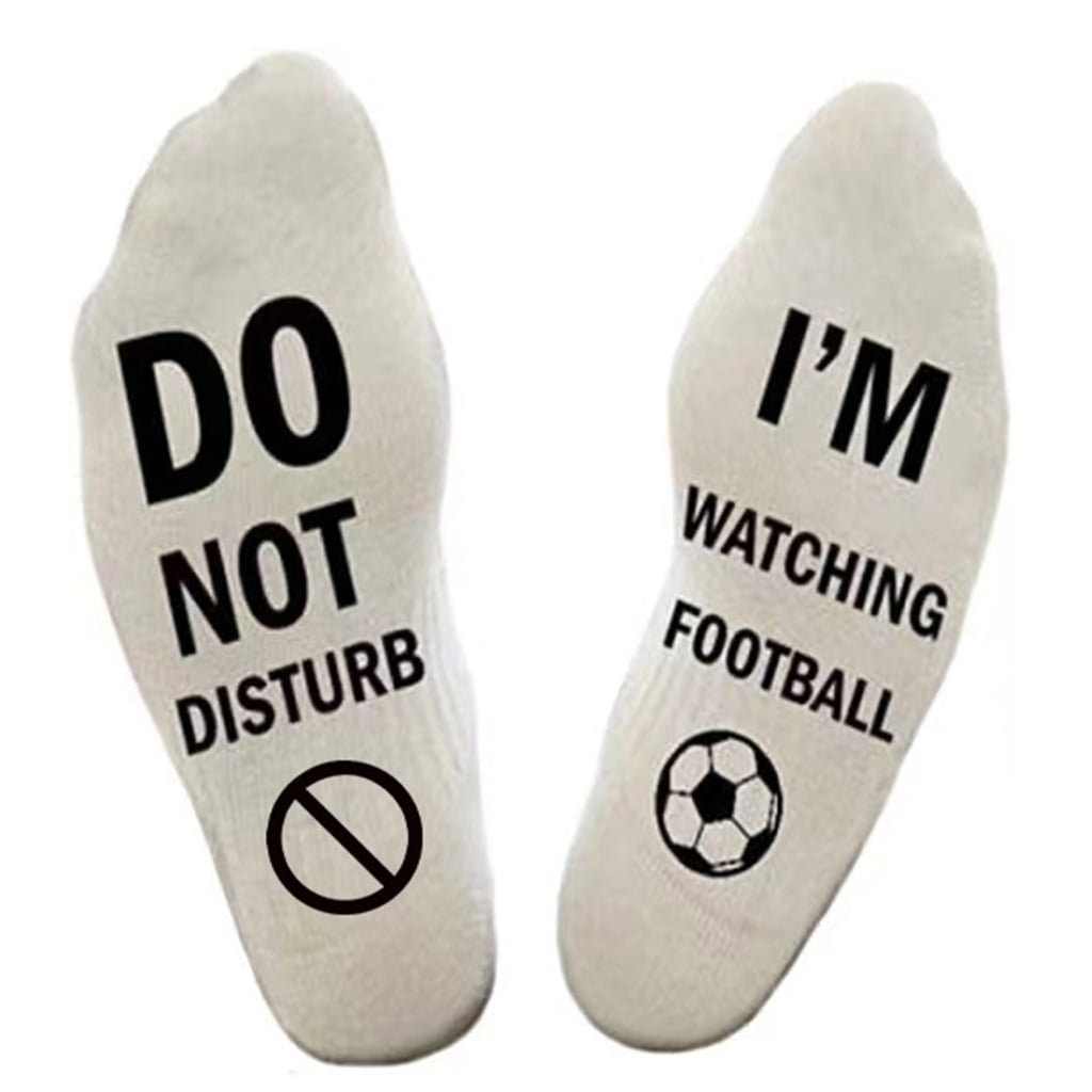 Novelty Funny Sayings Crew Socks Do Not Disturb Watching Football ...