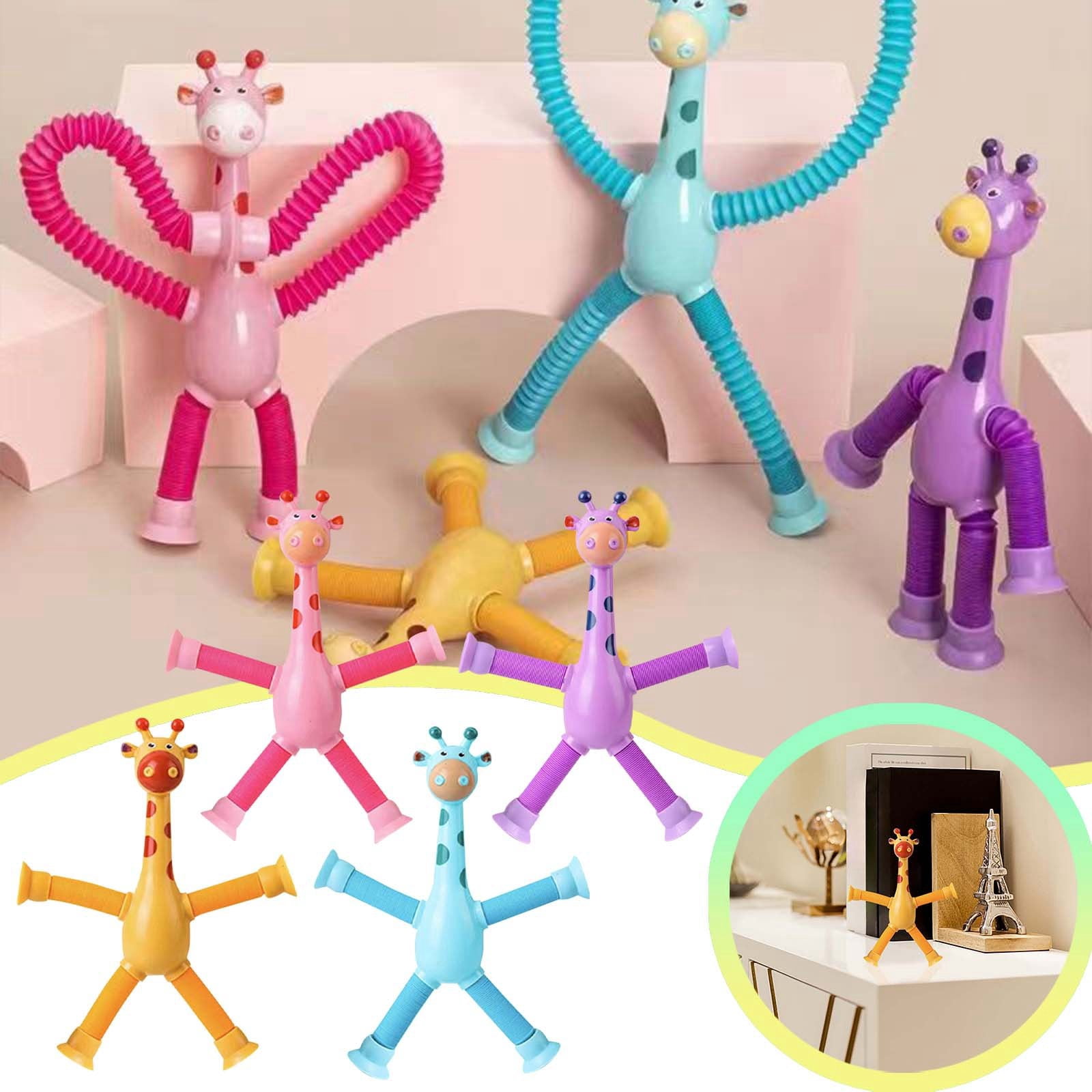 Novelty Funny Toy Telescopic Suction Cup Giraffe Shape Changing Sensory ...