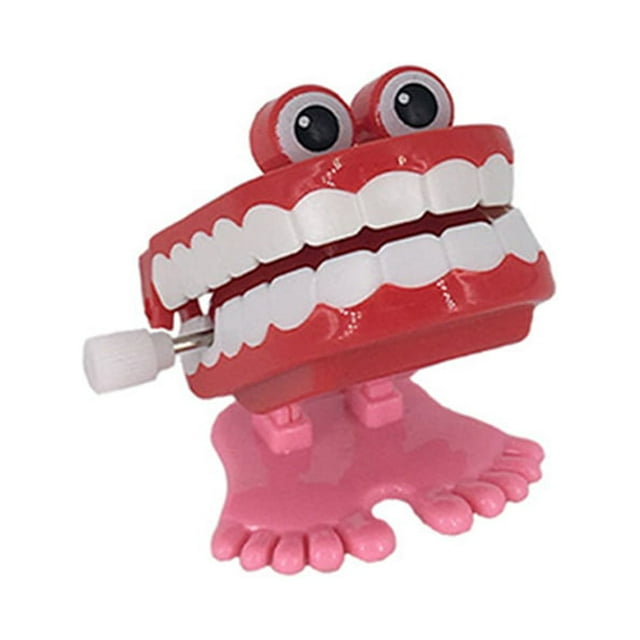 Novelty Funny Vibrating Wind Up Toys Walking Wind Up Teeth with Eyes ...