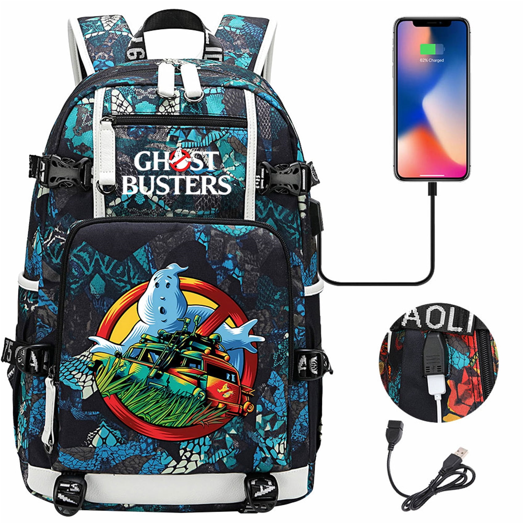 Novelty Ghostbusters Knapsack Student Back to School Backpack Large ...