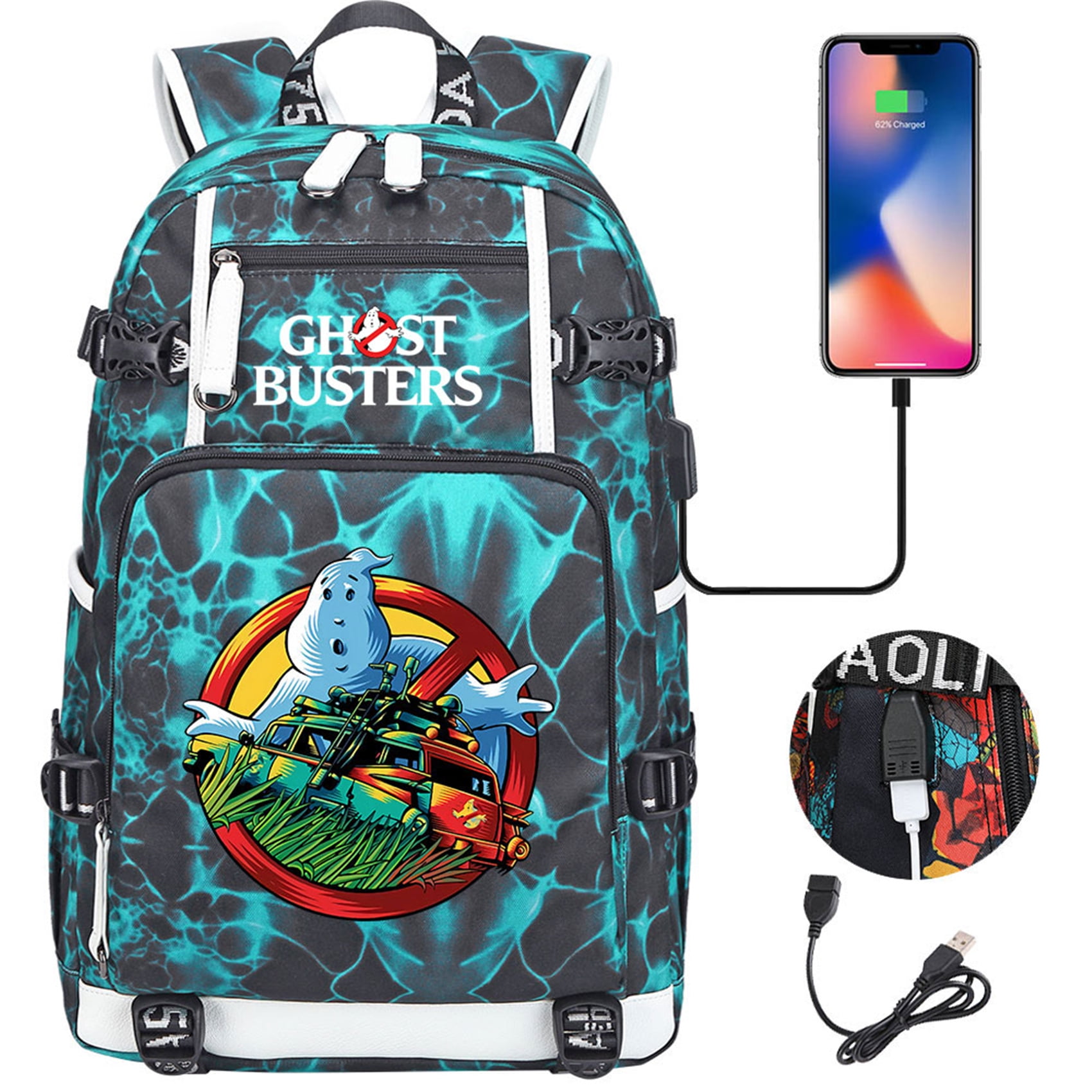Novelty Ghostbusters Knapsack Student Back to School Backpack Large ...
