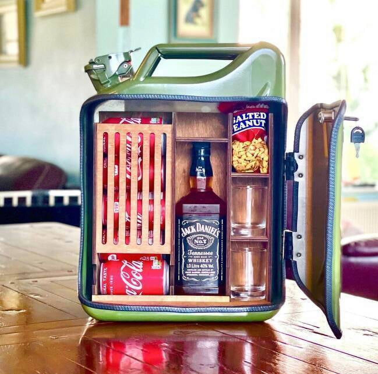 Personalized Jerry Can Mini Bar Novelty Gift Set with Lock and Key ...