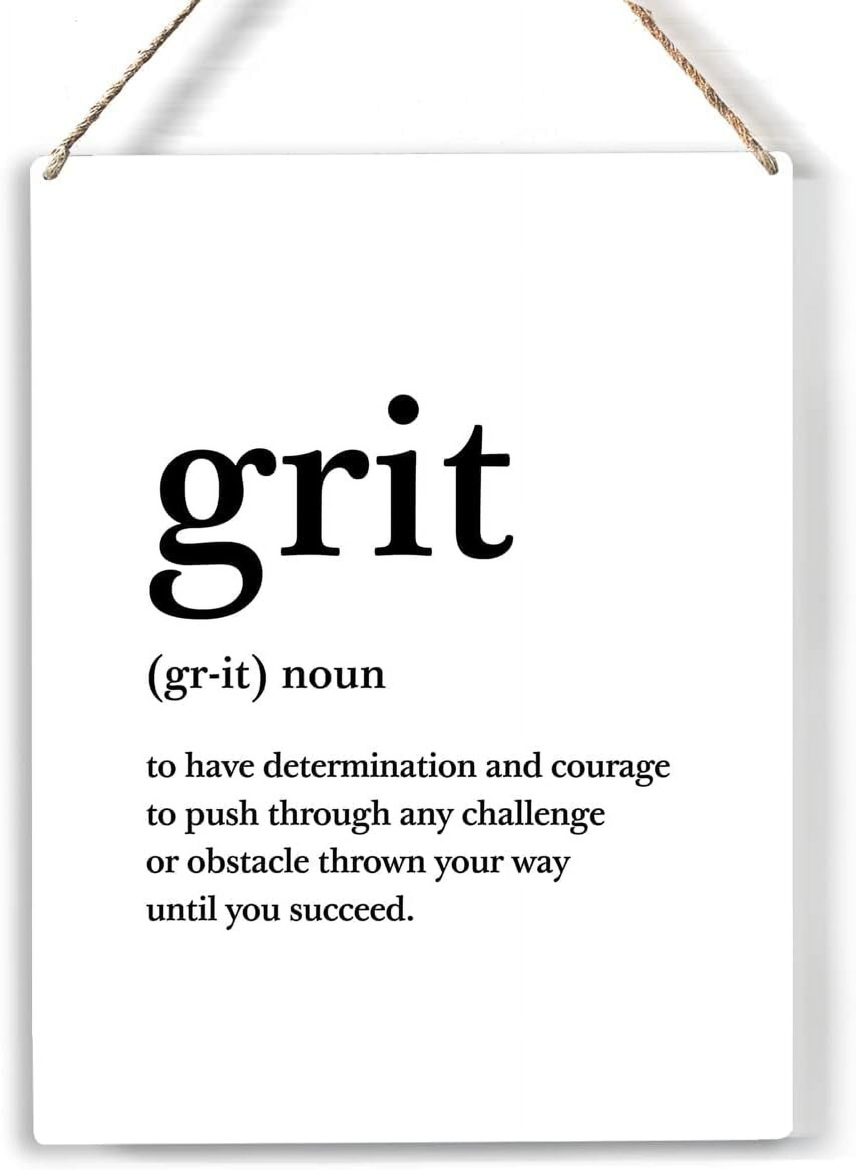 Novelty Grit Definition Wood Sign Motivational Grit Quote Wooden Signs ...