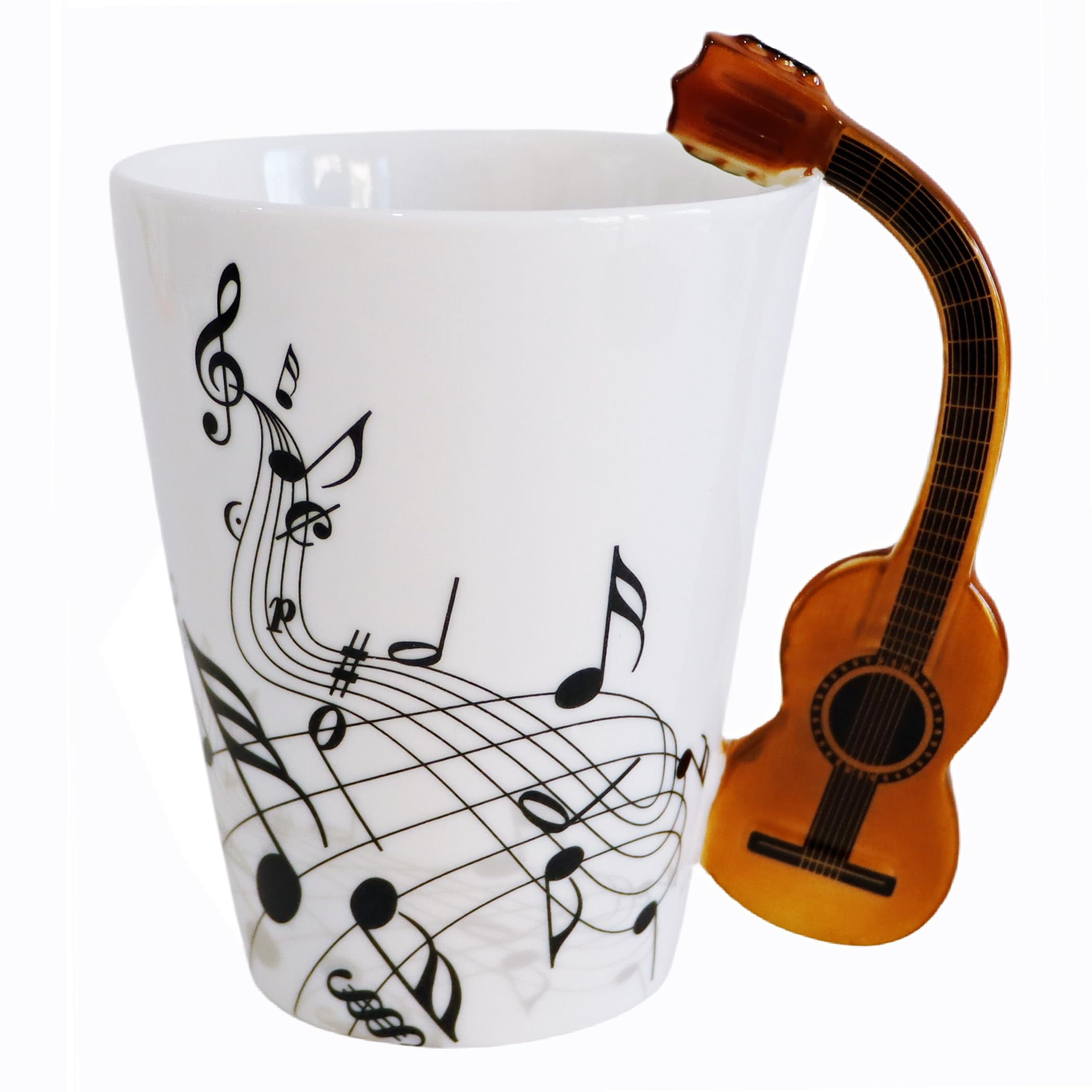 Novelty Guitar Ceramic Cup Personality Music Note Mug Coffee Tea Cup ...