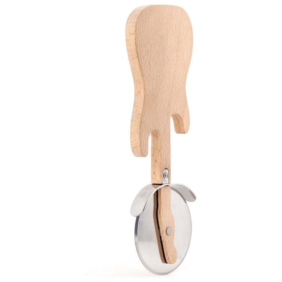 Novelty Guitar Wooden Pizza Cutter for Kitchen – Beechwood, Heat ...