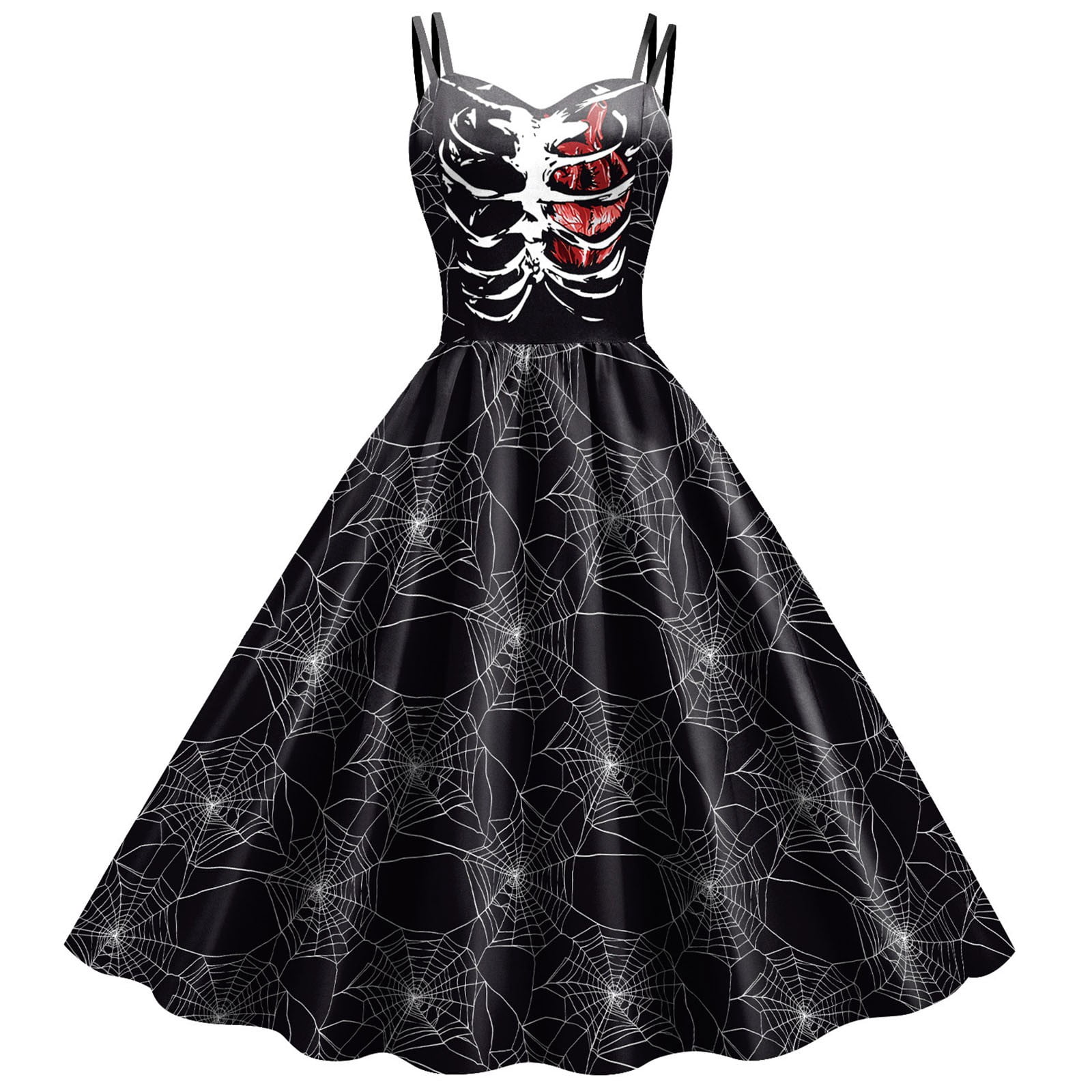 Novelty Halloween Dress for Women Day of Dead Costume 1950s Vintage ...