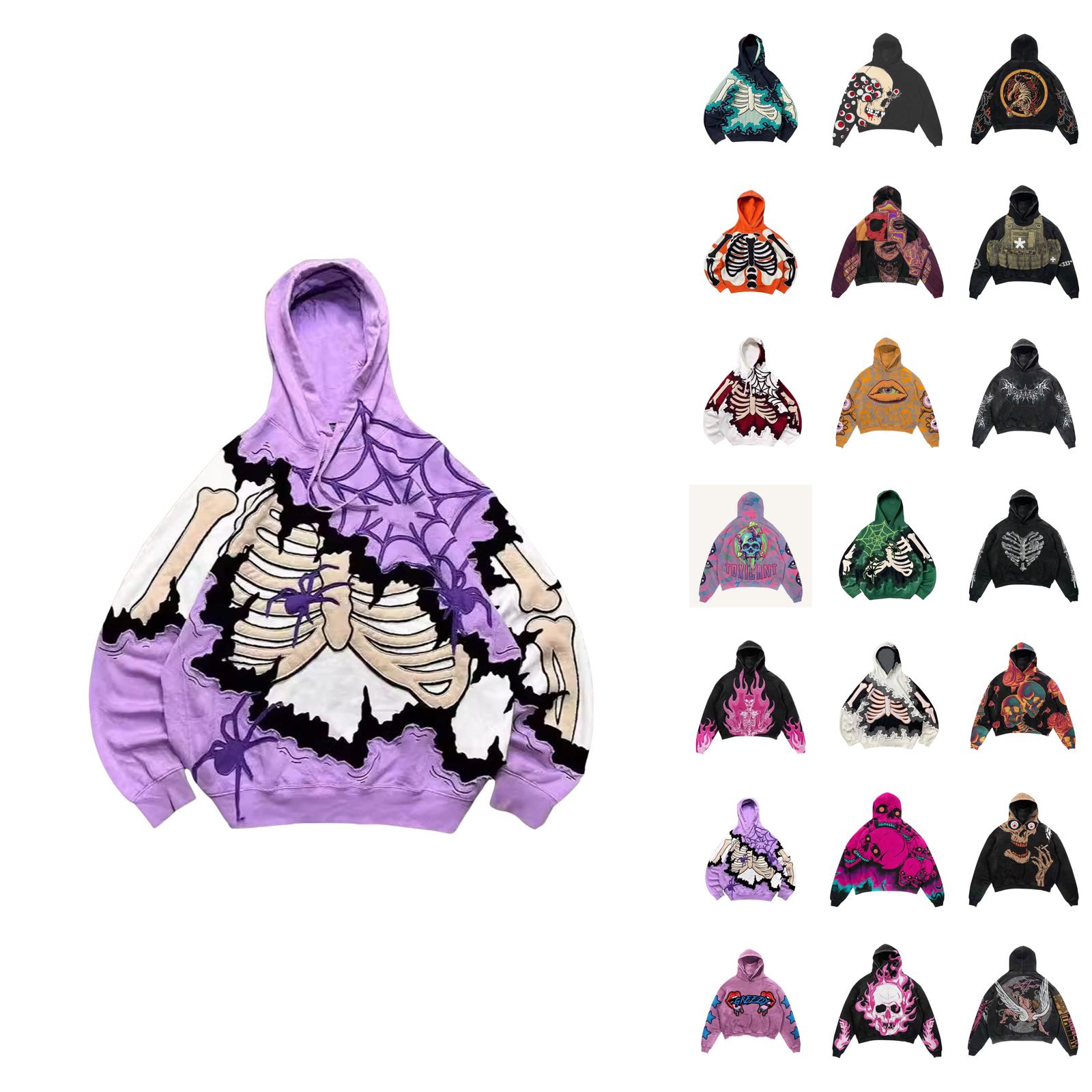 Novelty Halloween Hoodies for Men 2025 Spooky Graphic Hooded Sweatshirt ...