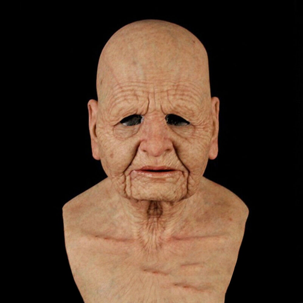 Novelty HalloweenMask Realistic Old Lady CreepyHuman LatexMask ...