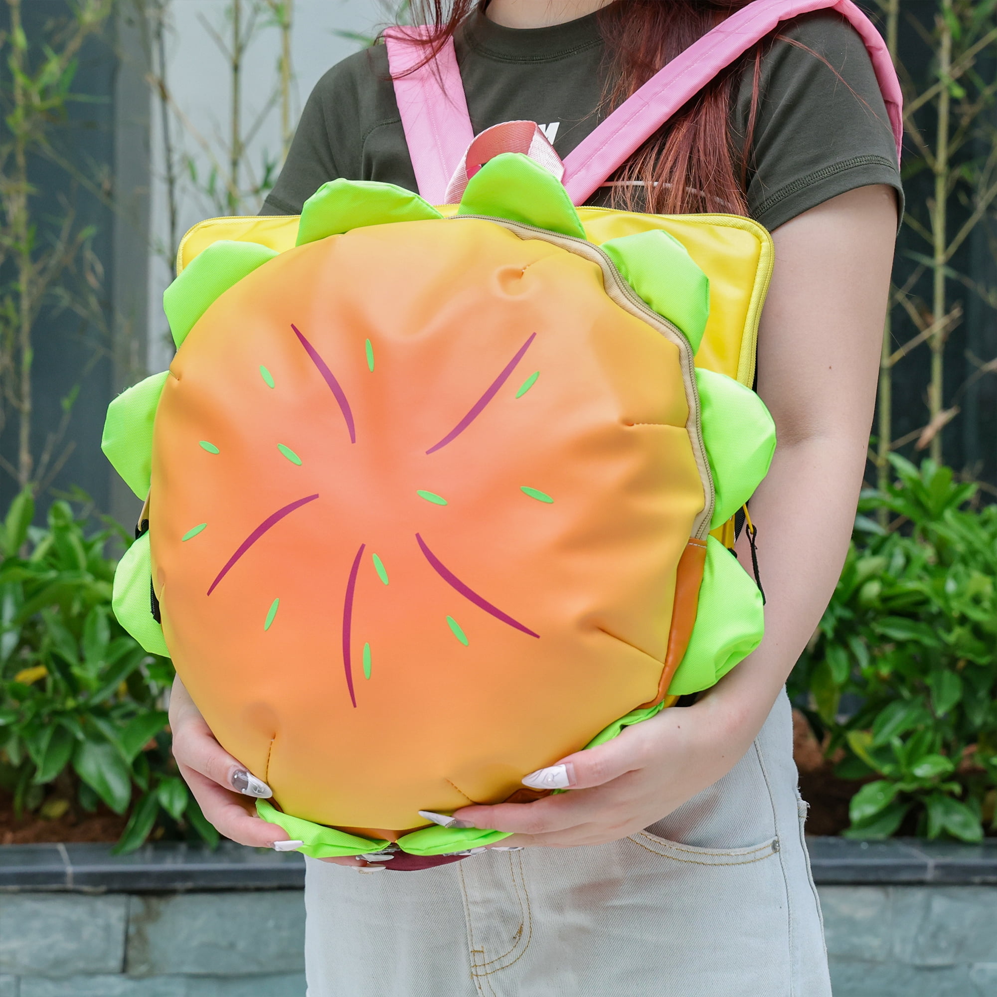 Novelty Hamburger Design Backpack with Adjustable Strap - Large Volume ...