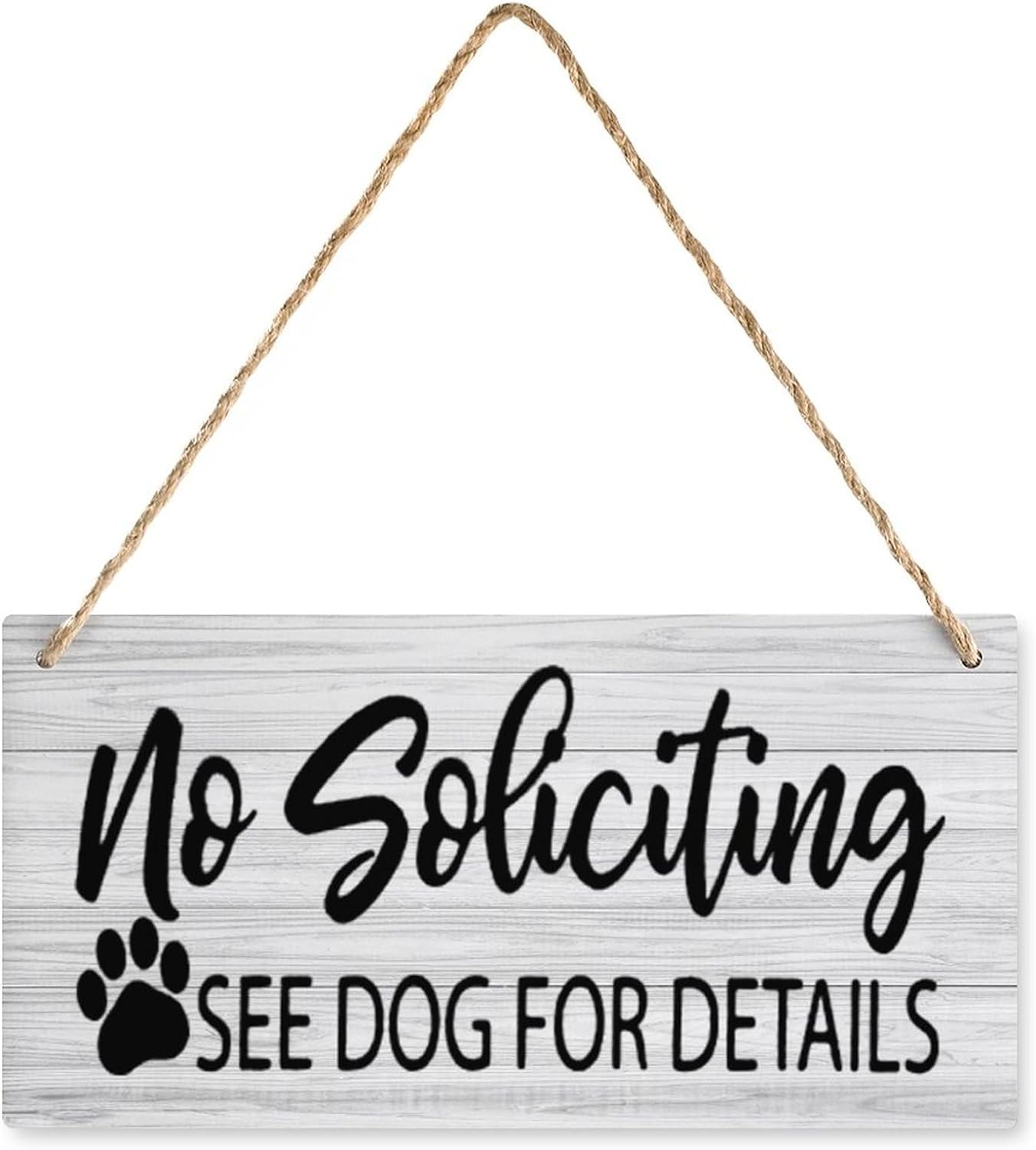 Novelty Hanging Door Sign No Soliciting See Dog For Details Rustic ...